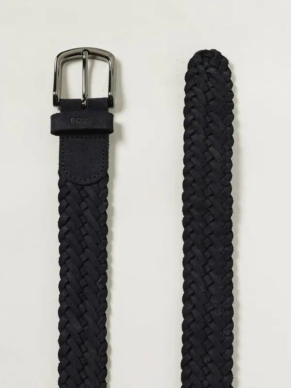 BOSS Braided Belt With Silver Tone Buckle