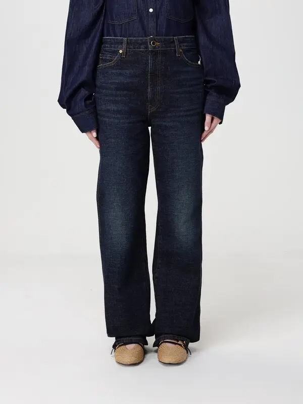 Khaite Straight Jeans In Cotton Denim - Blue