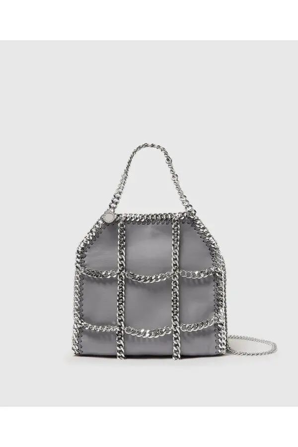 Stella McCartney Falabella Chain Cage Mini Tote Bag - Gray