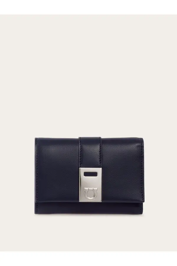 FERRAGAMO Hug Compact Wallet - Navy