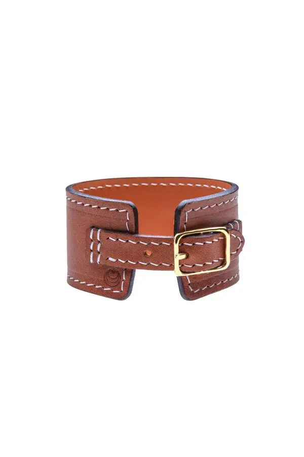 JANE WIN Leather Cuff With Rising Sun