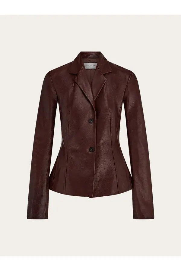 FERRAGAMO Leather Blazer Jacket