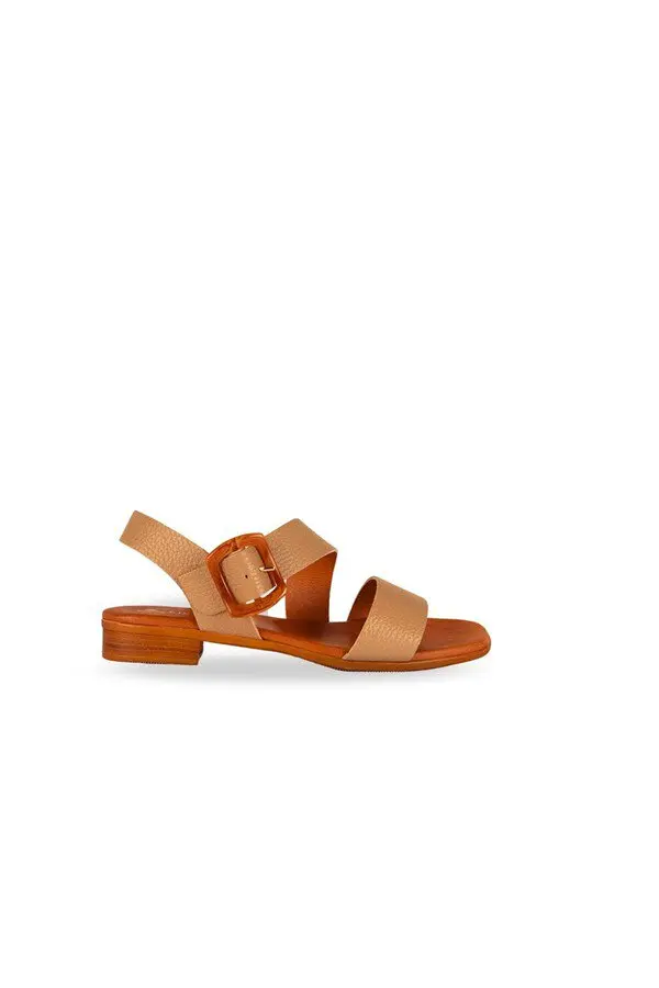 MENINA STEP Juliette Side Buckle Sandals - Natural