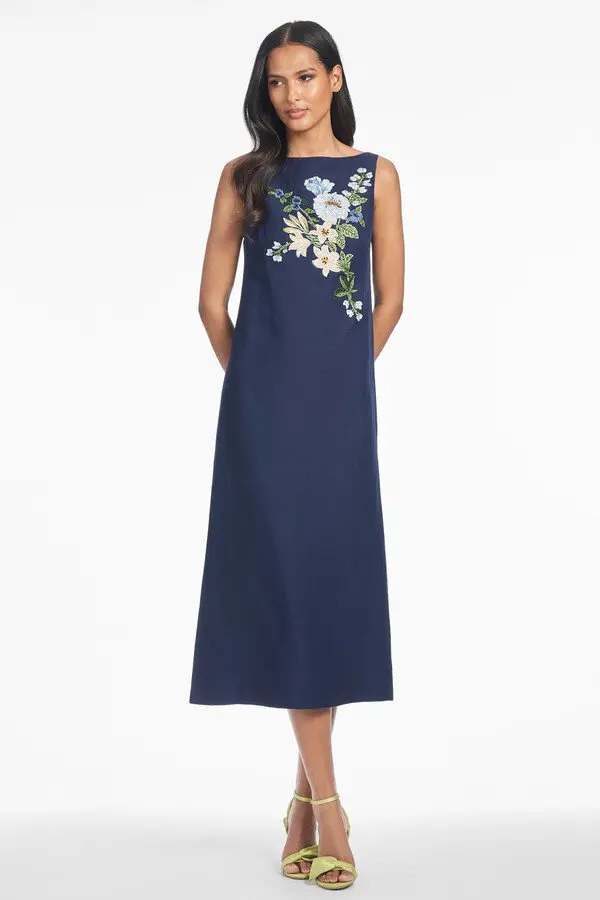 Sachin & Babi Willa Embroidered Linen Rayon Dress