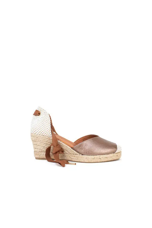 MENINA STEP Jimena Mid Laces Wedges - Metallic