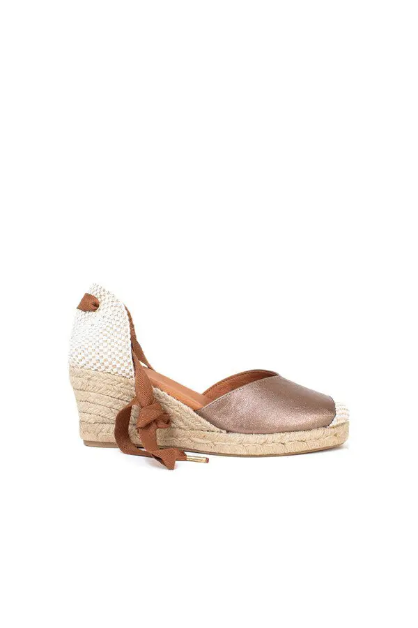 MENINA STEP Jimena Mid Laces Wedges - Metallic