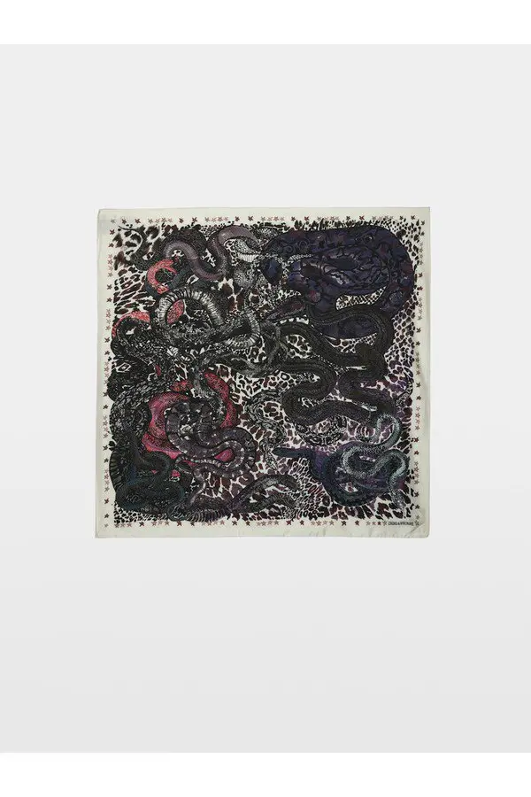 Zadig&Voltaire Debbie 85 Snakes Scarf - Burgundy / Red