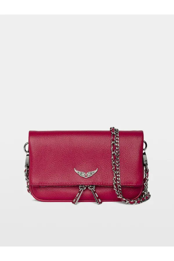 Zadig&Voltaire Rock Mini Clutch With Rhinestone Wings - Natural