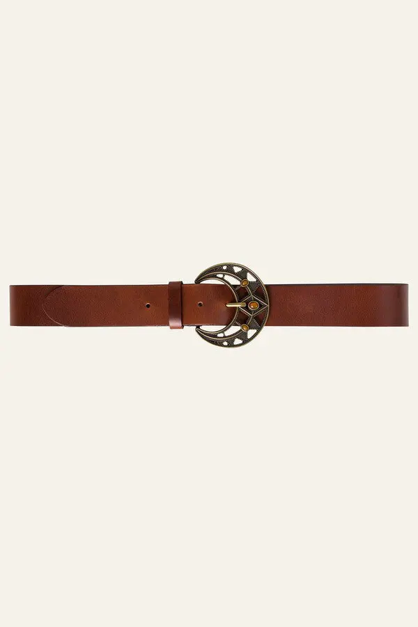 Ba&sh Boston Wide Leather Belt - Red