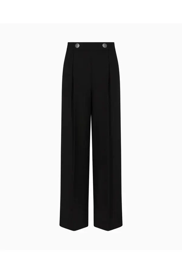 Giorgio Armani Single-pleat Silk Crêpe Cady Trousers - Black