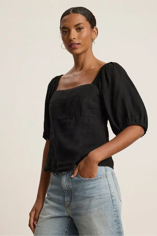 Velvet By Graham & Spencer Olivia Linen Top