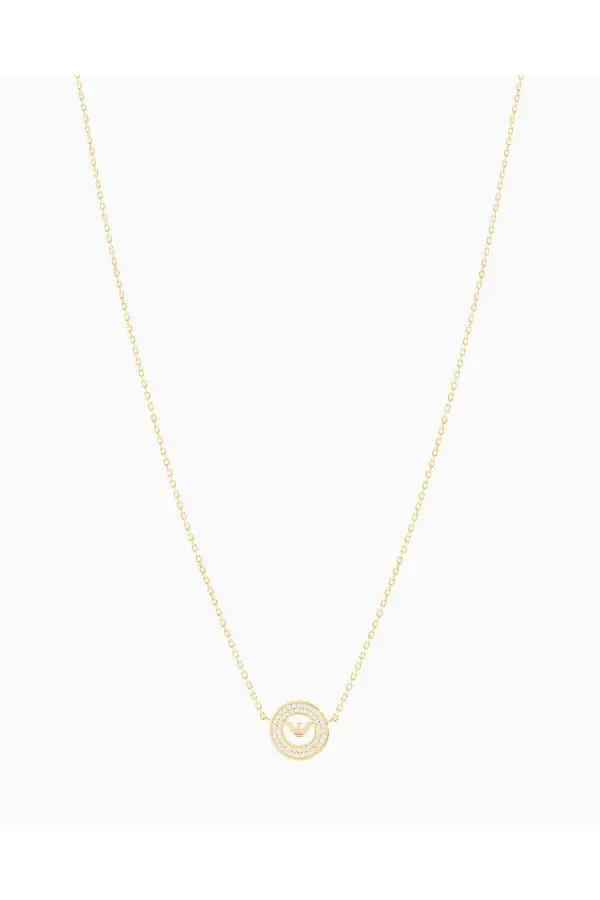 Emporio Armani Gold-tone Sterling Silver Station Necklace - Red