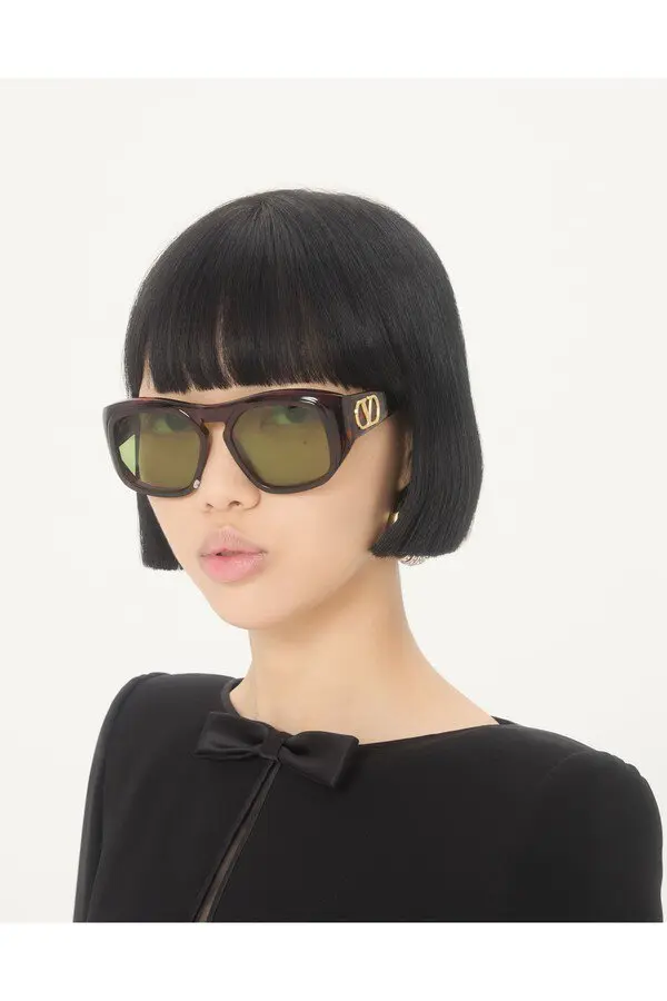 Valentino Garavani Rectangular Sunglasses - Green