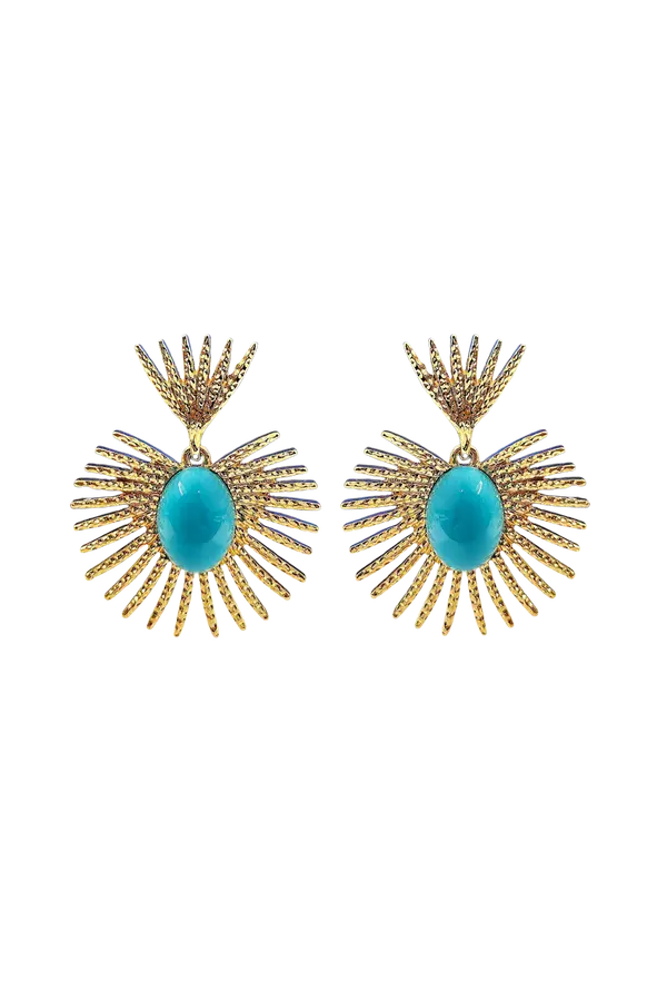 KENNETH JAY LANE Fan Post Earrings - Gold