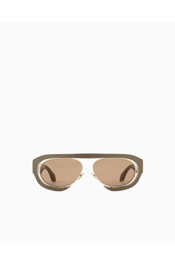 Giorgio Armani Oval Sunglasses - Beige