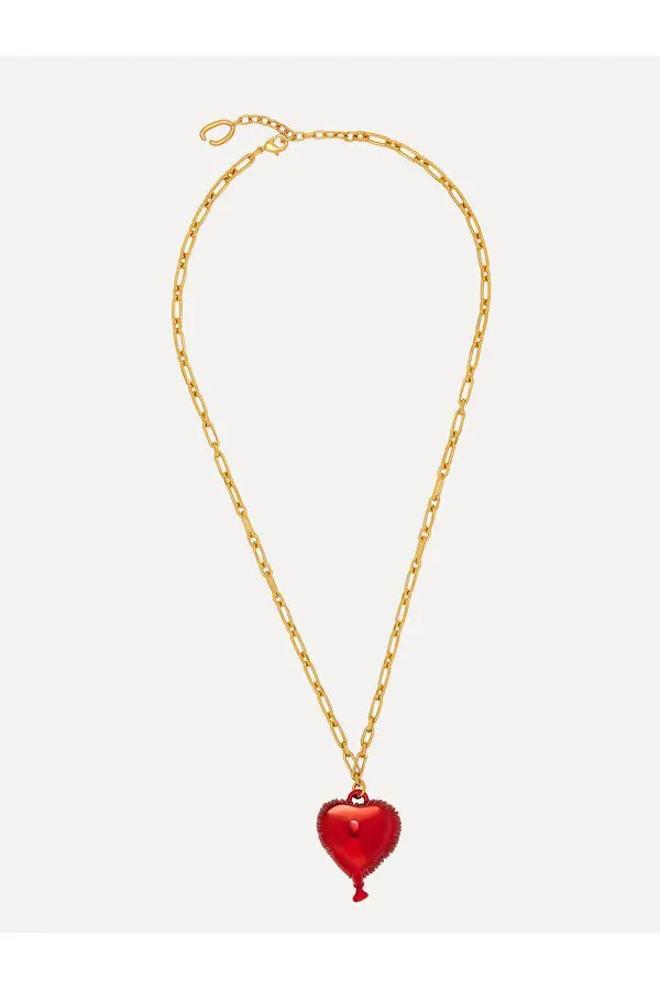 Oscar De La Renta Heart Balloon Pendant Necklace - Red