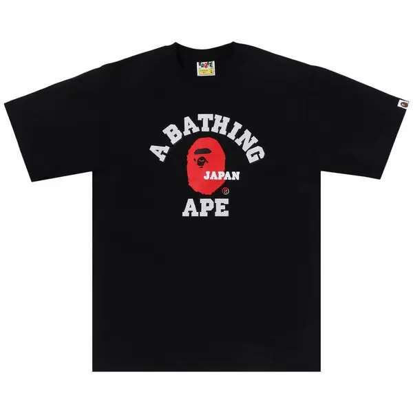 A BATHING APE Japan College Tee - Black