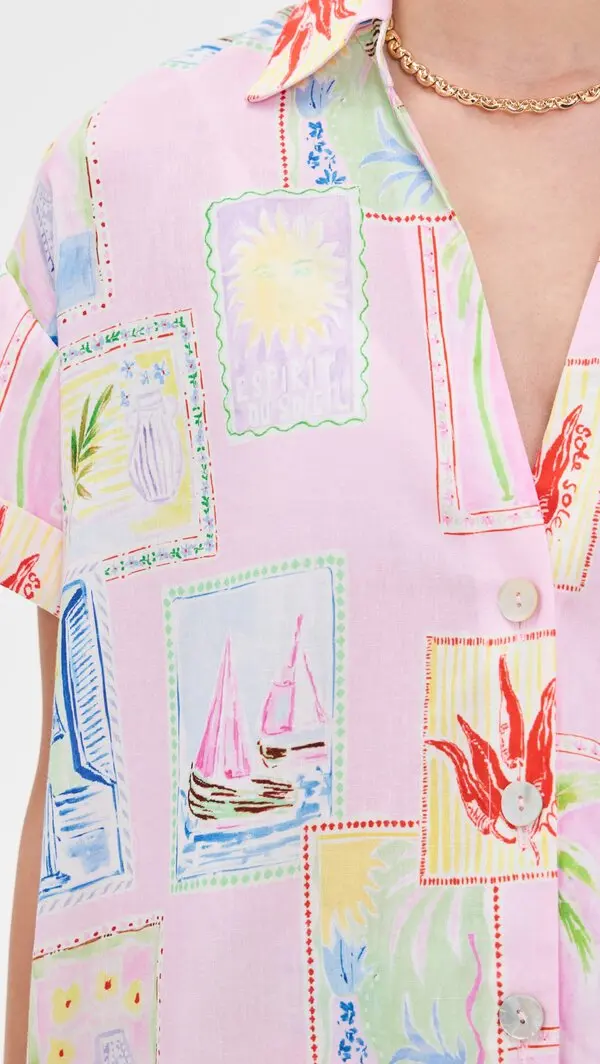 Show Me Your Mumu Parker Palm Print Button-down Shirt