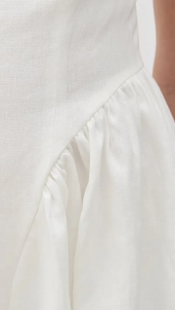 Reformation Oaklyn Linen Mini Dress In White - 40% Off | Editorialist