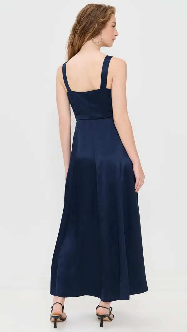 favorite daughter blue dress Favorite Daughter Women's The Mademoiselle Belted Cotton Midi-Dress - Sea Blue
