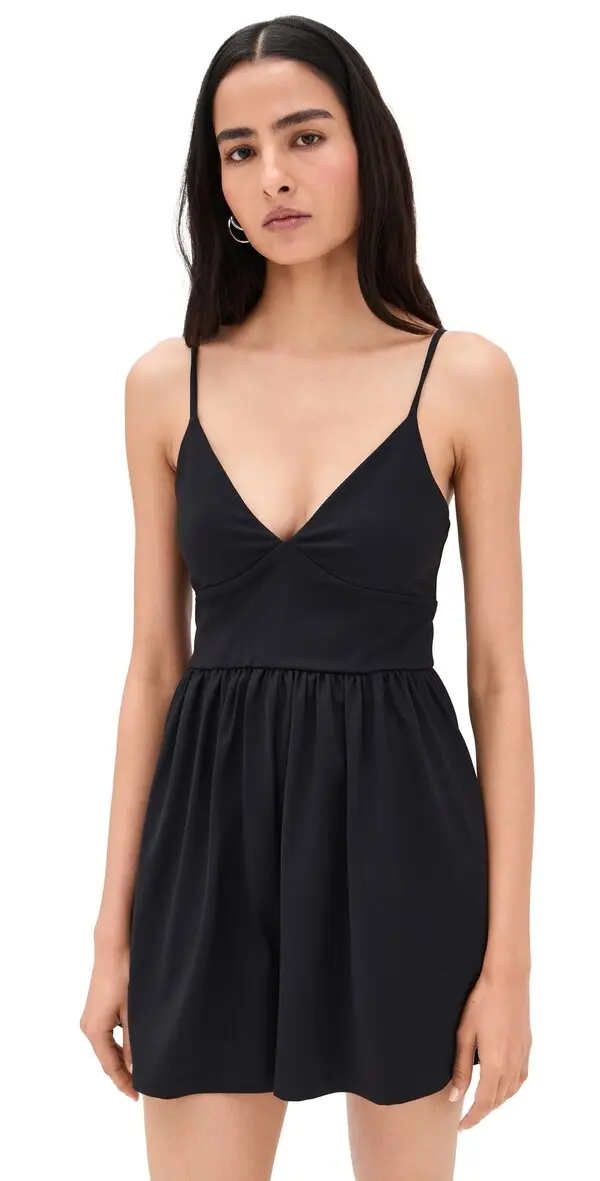 Susana Monaco Stretch Jersey Romper - Black