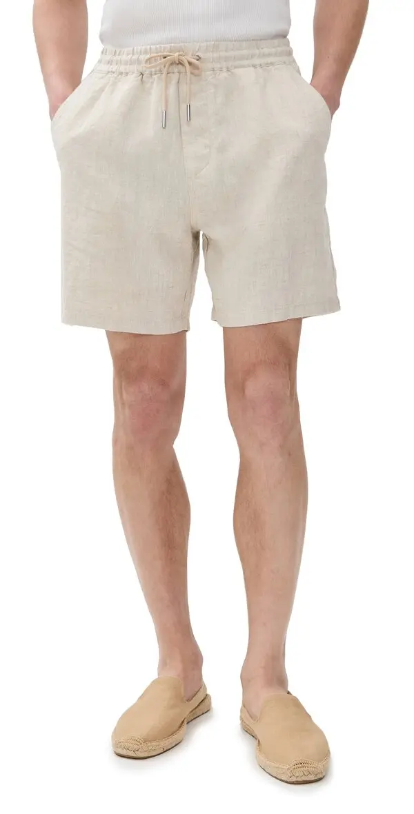 Nn07 Gregor Drawstring Linen Shorts - Oat