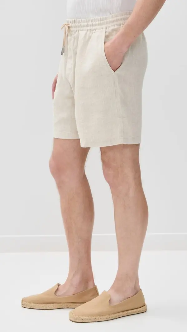 Nn07 Gregor Drawstring Linen Shorts - Oat