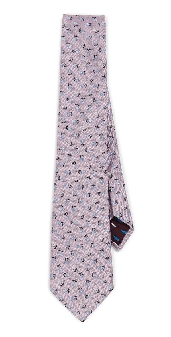 Paul Smith Daisy Silk Neck Tie - Powder Pink