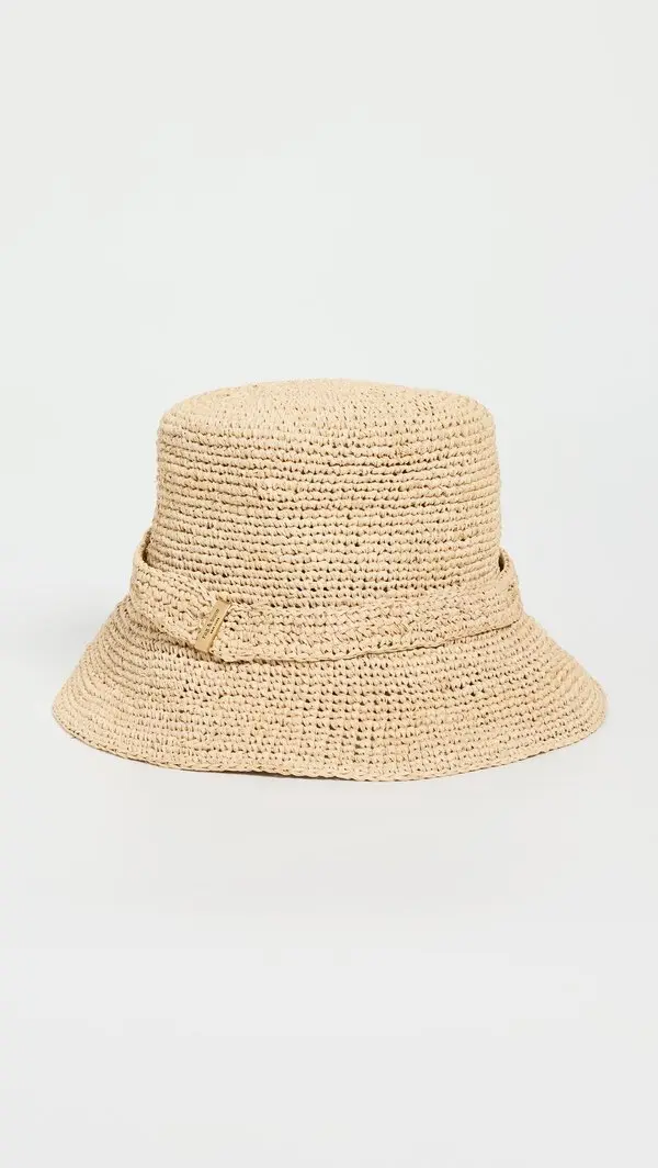Rag&Bone Lela Rollable Bucket Hat Raffia. Size S/M Women Lela Rollable Bucket Hat - Natural | rag & bone main image 3