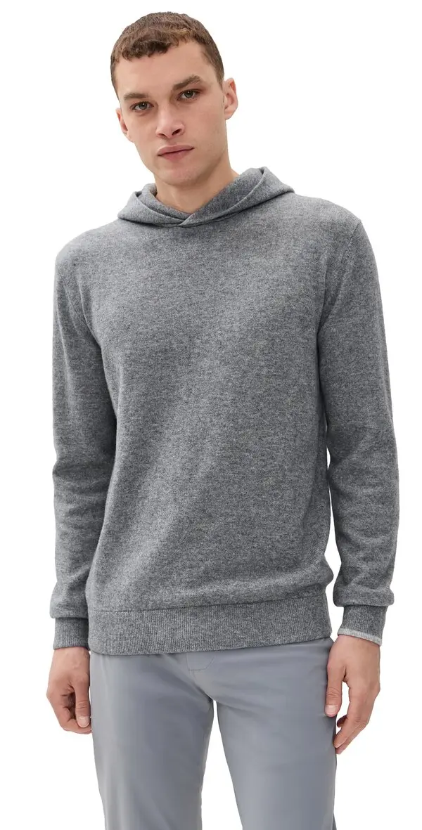 Greyson Cashmere Blend Hoodie Sweater - Smoke Heather