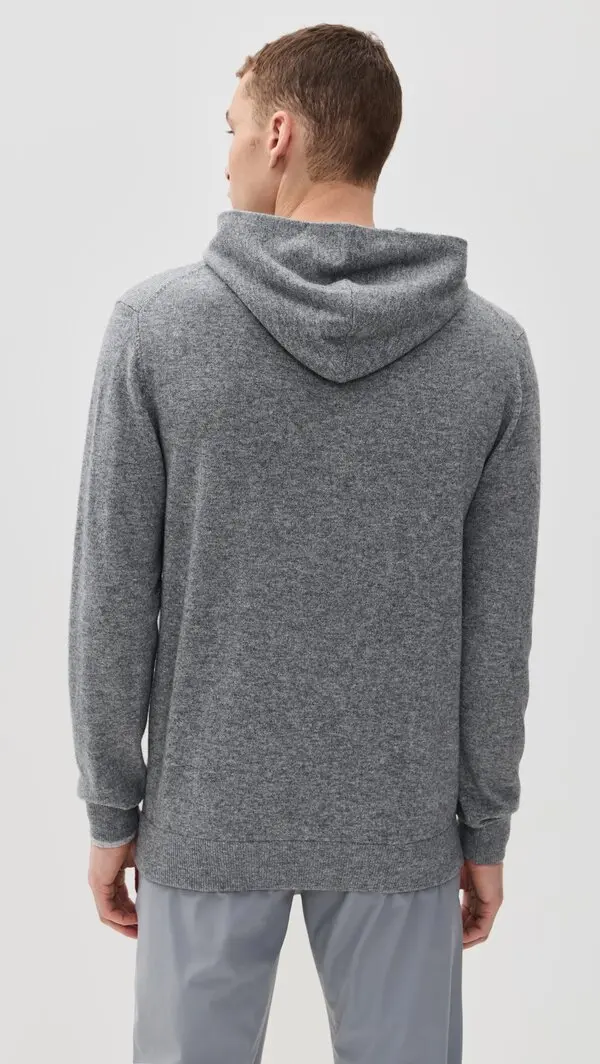 Greyson Cashmere Blend Hoodie Sweater - Smoke Heather