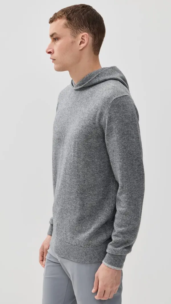 Greyson Cashmere Blend Hoodie Sweater - Smoke Heather