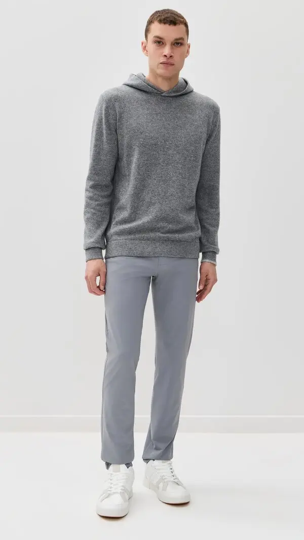 Greyson Cashmere Blend Hoodie Sweater - Smoke Heather