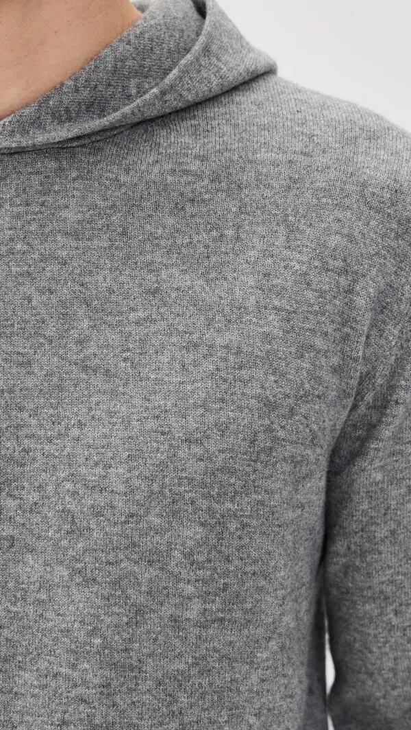 Greyson Cashmere Blend Hoodie Sweater - Smoke Heather