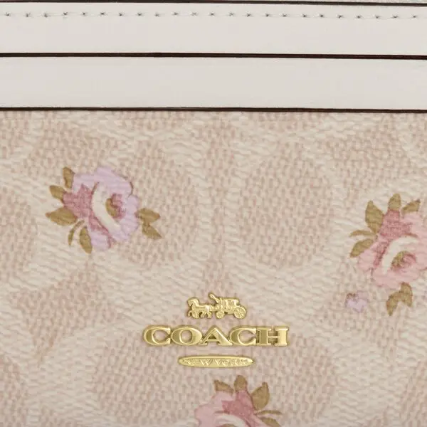 COACH OUTLET Coach Mini Skinny Id Case In Signature Canvas With Floral Print