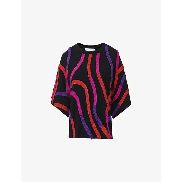 LEEM Abstract Applique-detail Cotton Top