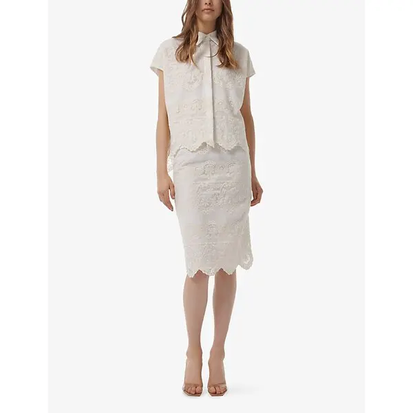 LEEM Pencil Lace Midi Skirt