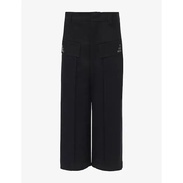 LEEM Wide-leg Cropped Woven Trousers