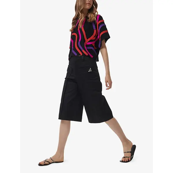 LEEM Wide-leg Cropped Woven Trousers