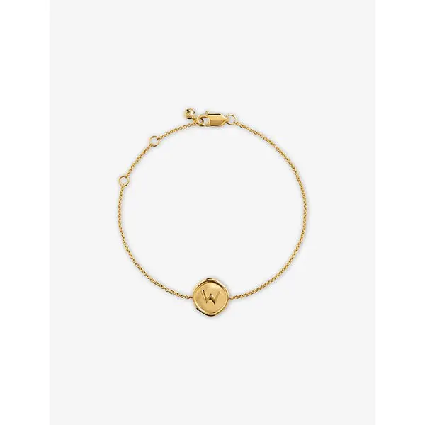 Monica Vinader Initial Stamp Vermeil Bracelet - Gold