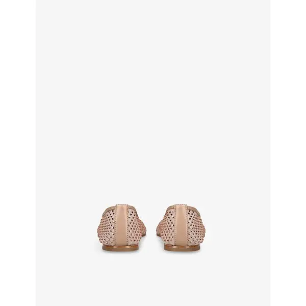 Dear Frances Balla Crystal-mesh Flats - Blush