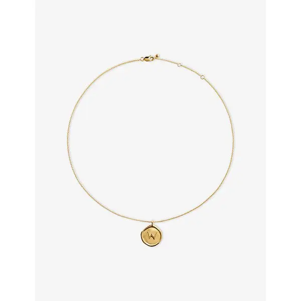 Monica Vinader Initial Stamp Vermeil Necklace - Gold