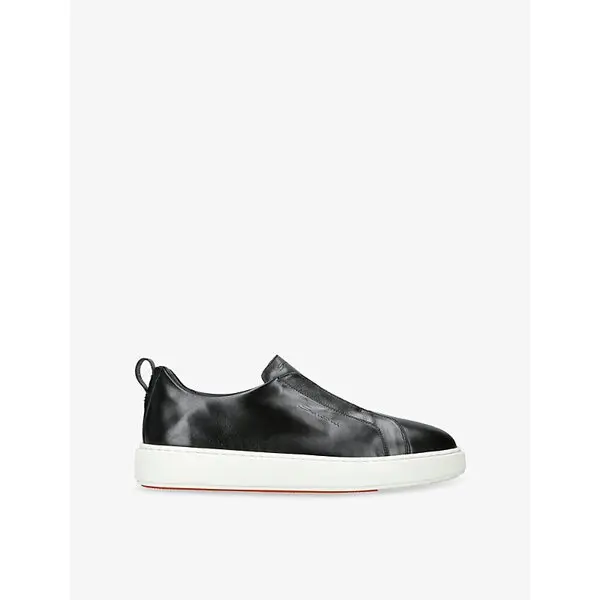 Santoni Clean Icon Victory Leather Low-top Trainers - Black