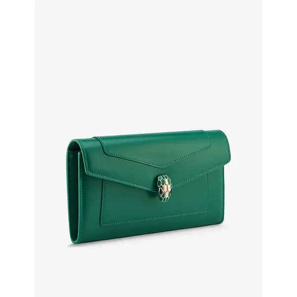 BVLGARI Serpenti Forever Leather Wallet - Green