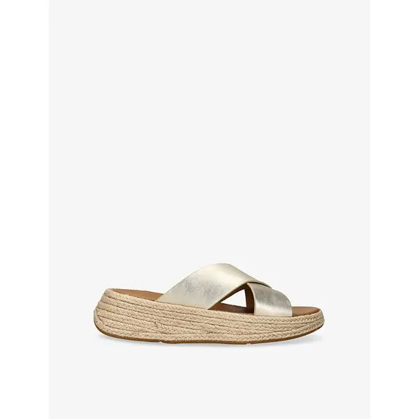 Fitflop F-mode Leather Flatform Sliders