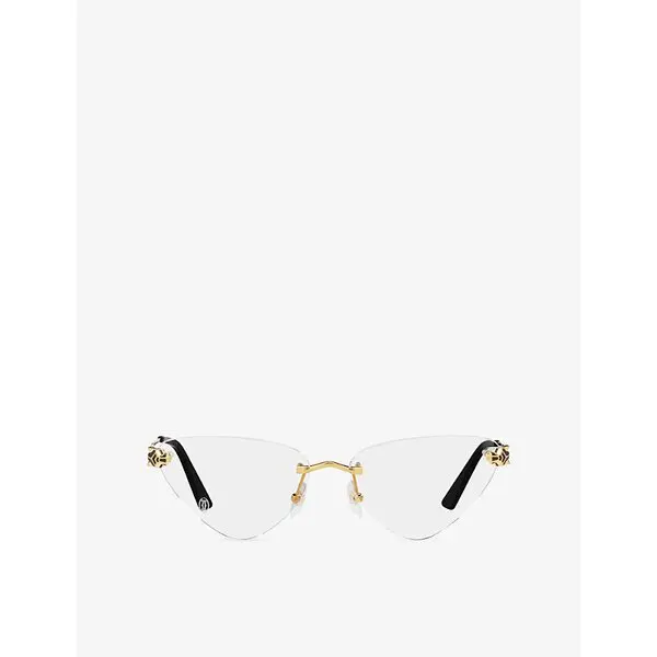 CARTIER Metal Cat-eye Optical Glasses - Gold