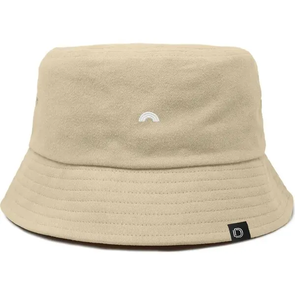 DALIX Embroidered Cotton Bucket Hat - Sesame Beige