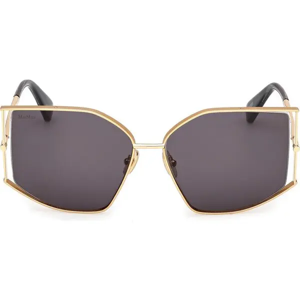 Max Mara Menton Cat Eye Sunglasses - Deep Gold/ Black Horn/ Smoke