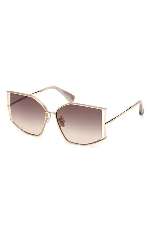 Max Mara Menton Cat Eye Sunglasses - Pale Gold/ Feather Grey/ Brown