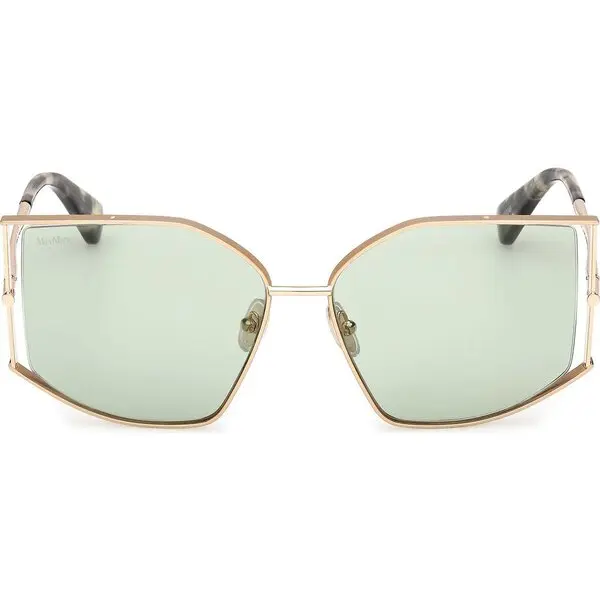 Max Mara Menton Cat Eye Sunglasses - Pale Gold/ Sage Havana/ Green